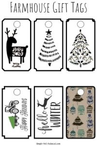 Free Farmhouse Style Christmas Gift Tags | Simply Well Balanced
