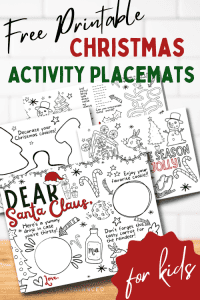 Free Printable Christmas Activity Placemats for Kids - Simply Well Balanced