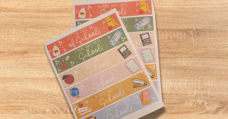 Free Back to School Paper Chain Countdown - Simply Well Balanced