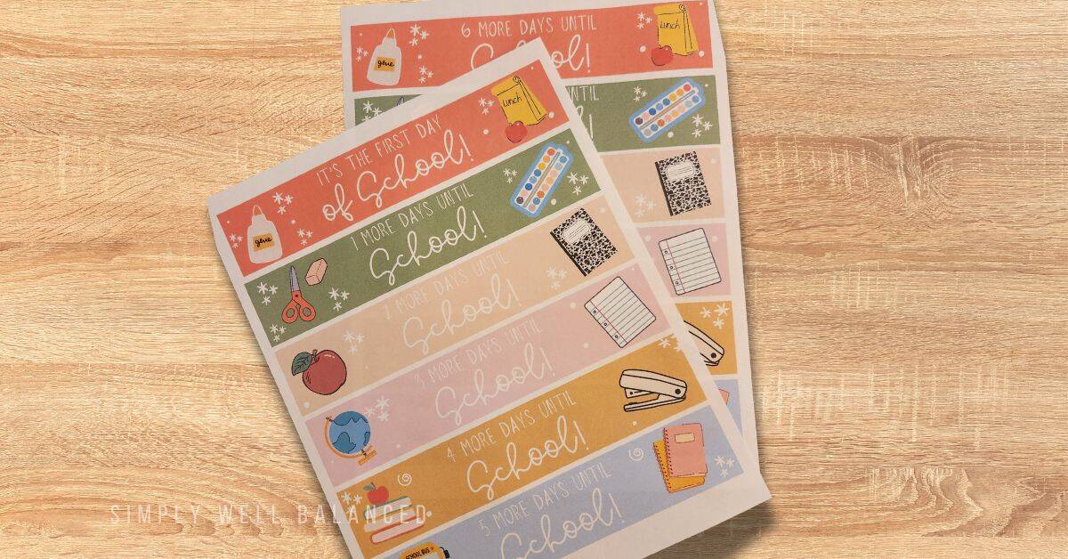 Free Back to School Paper Chain Countdown - Simply Well Balanced